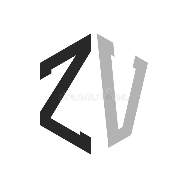 Modern Unique Hexagon Letter ZV Logo Design Template. Elegant Initial ...