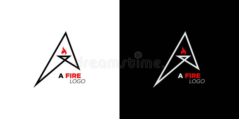 Modern and Unique a Fire Logo Design Stock Vector - Illustration of ...