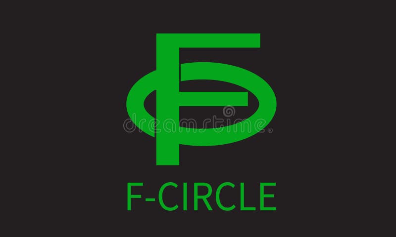 Modern Unique Minimalist Logo F and Round Circle Neon Monogram Stock ...