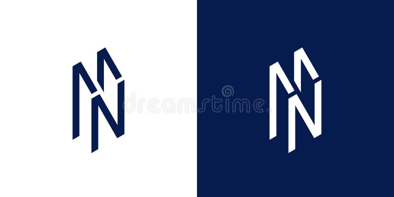 Modern and Unique MN Logo Design Stock Vector - Illustration of ...