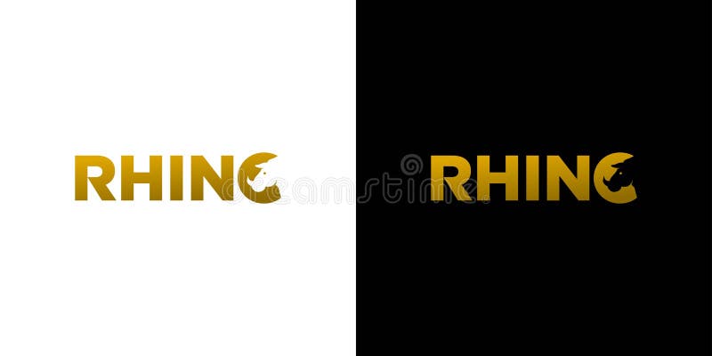 Modern and Strong Rhino Text Logo Design Stock Vector - Illustration of ...