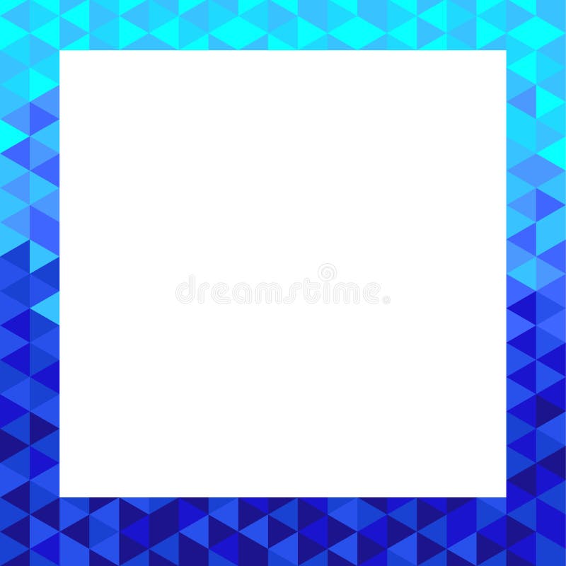 Bright Blue Unique Triangle Tiles Frame, Vector Illustration Stock ...