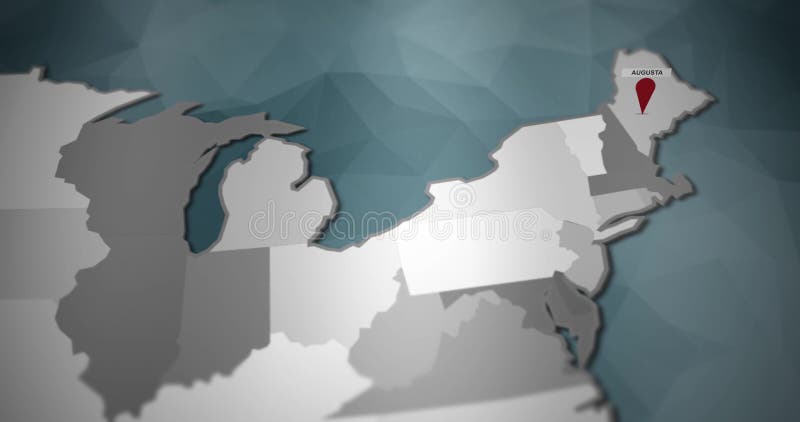 Modern United States Motion Graphics Map - Detroit Pin Location ...