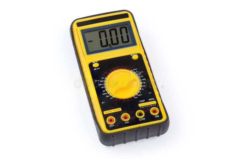 Modern Universal Digital Multimeter in Rubber Cover on White Background ...