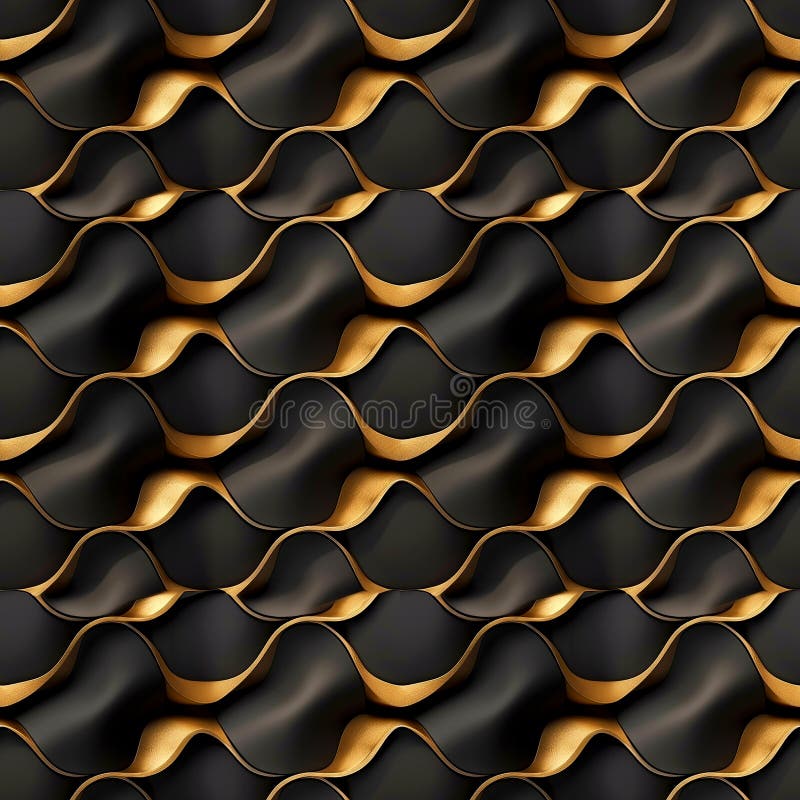 Modern Universal Minimalist Artistic Seamless 3d Black and Gold Pattern ...