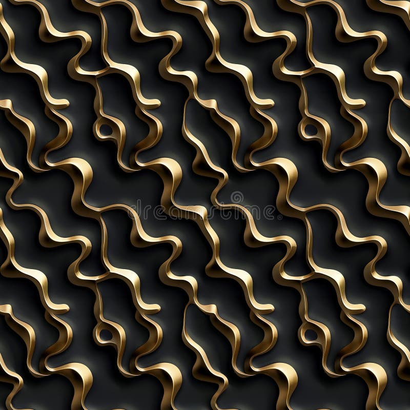 Modern Universal Minimalist Artistic Seamless 3d Black and Gold Pattern ...