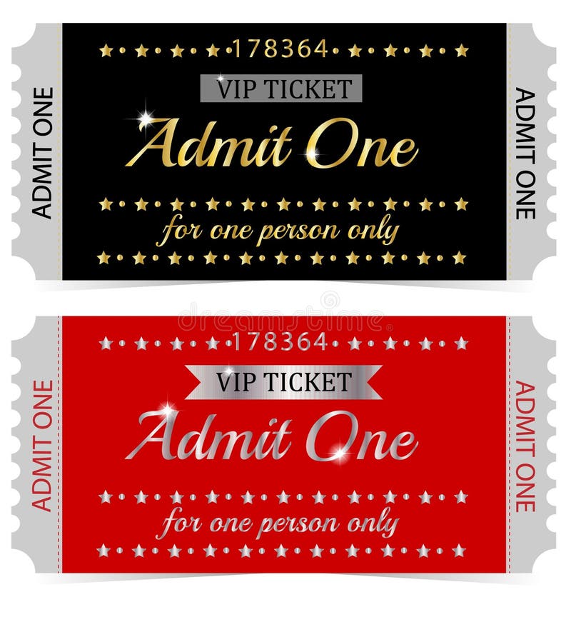 Modern Universal Ticket Template, Black, Red, Gray Color Stock Vector ...