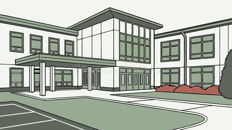 Modern University Building, Higher Education, Vector Design Generative ...