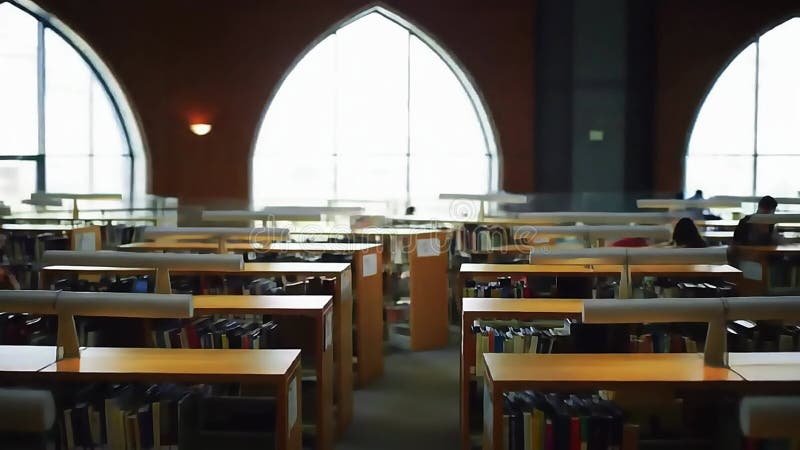 A Modern University Library Aisle Stock Footage - Video of empty, room ...