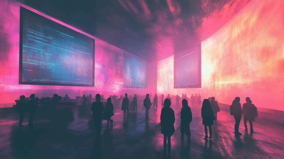 In a Modern University Setting, Students Experience Virtual Lectures ...