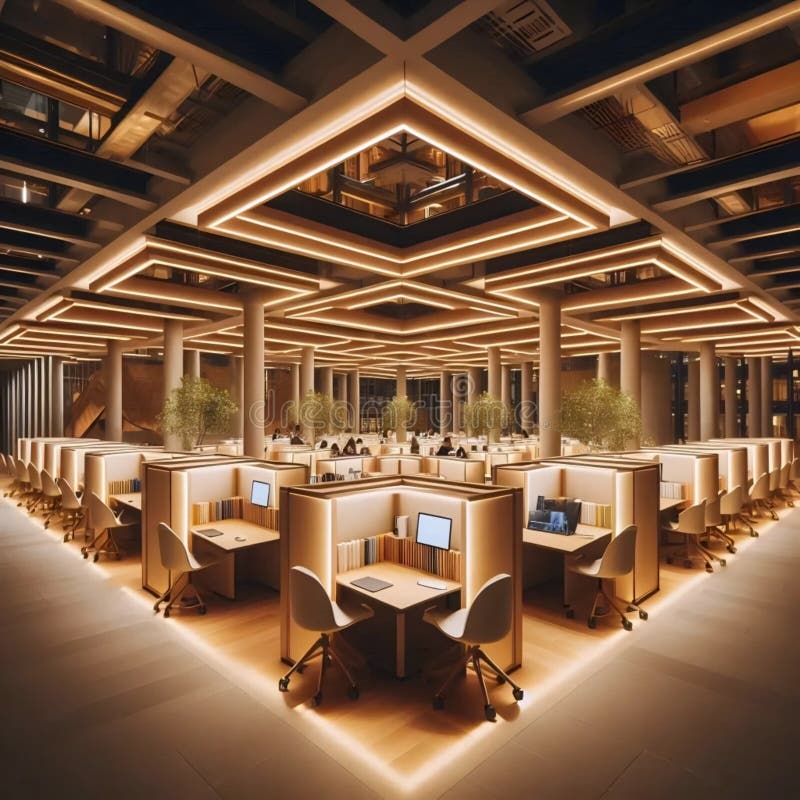 Modern University Study Hall, Ai Generated Image Stock Illustration - Illustration of quiet ...
