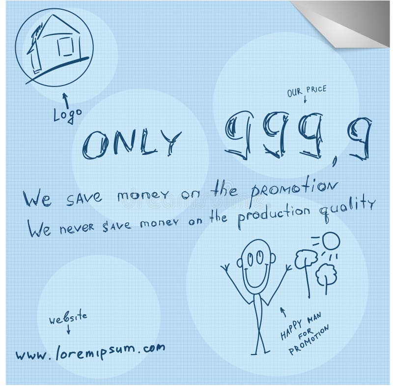 Modern Unusually Simple Hand Draw Promotion Poster Stock Vector ...