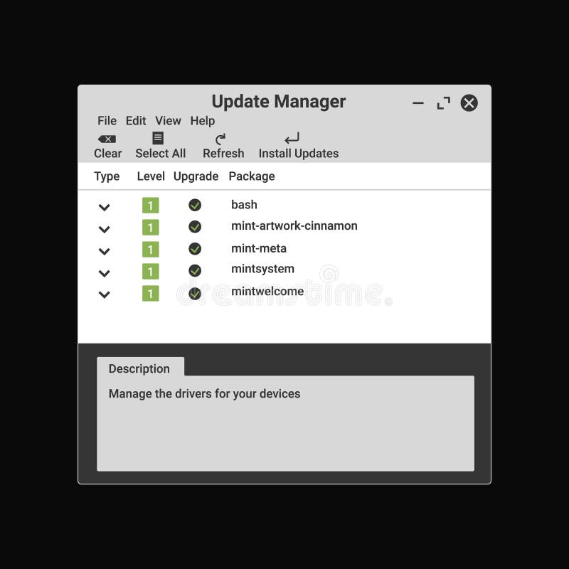 Modern Update Manager Application in Green Color. Stock Illustration ...
