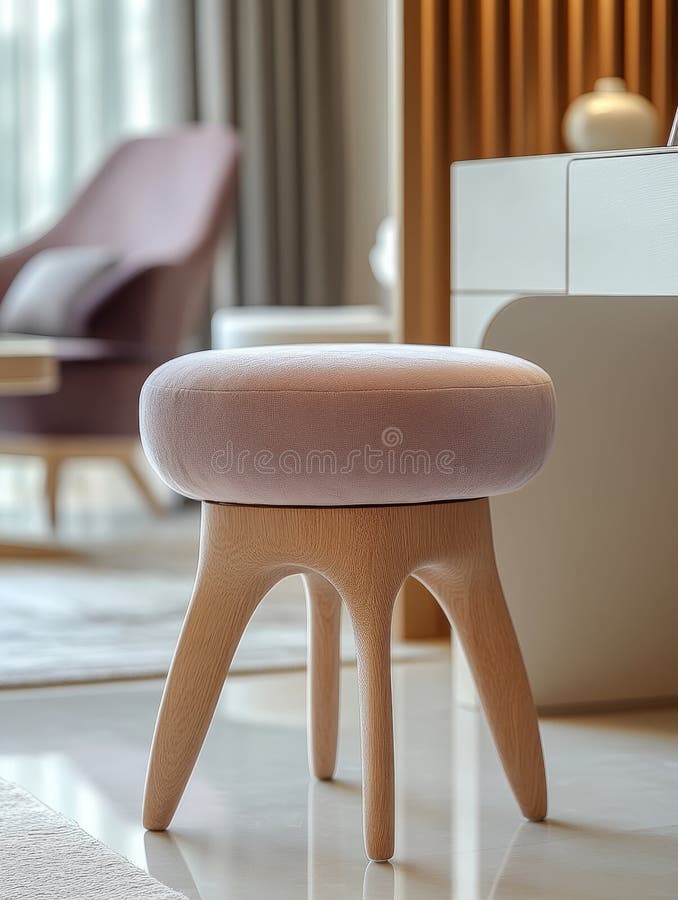Modern Upholstered Stool Cozy Living Room Setting Stock Photos - Free ...