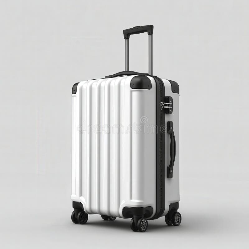 Sleek White Hard-shell Carry-on Suitcase with Telescoping Handle and ...