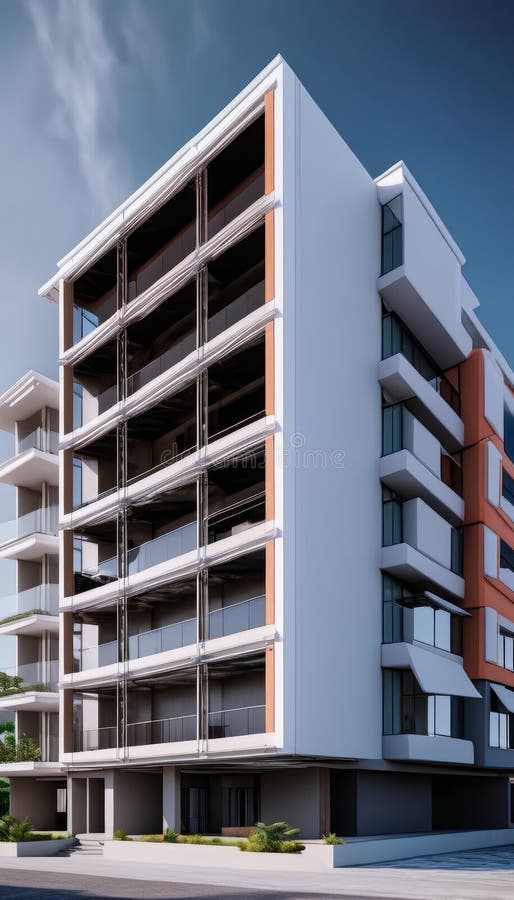 Modern Urban Apartment Building with Contemporary Architecture Stock ...
