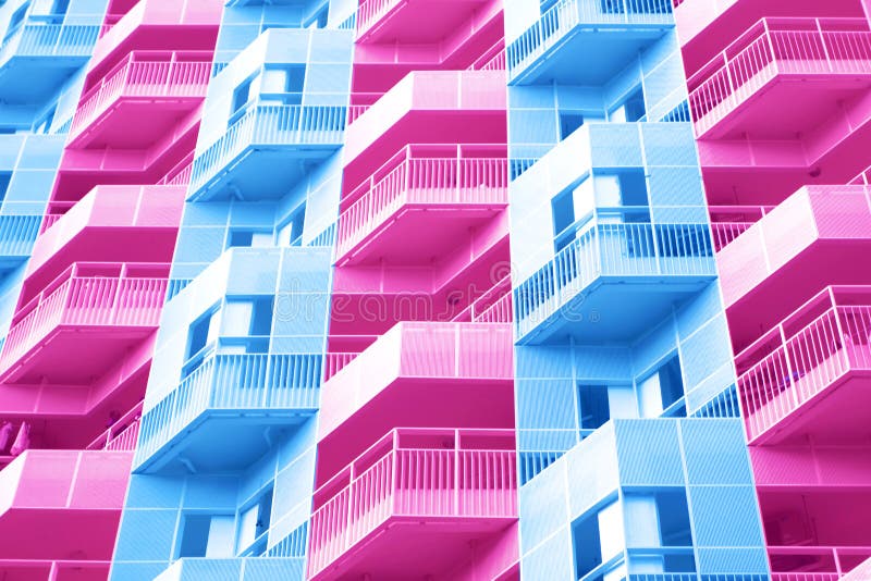 Modern Urban Apartment Building Exterior in Evening Stock Image - Image ...