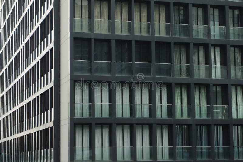 Modern Urban Apartment Building Exterior in Evening Stock Image - Image ...