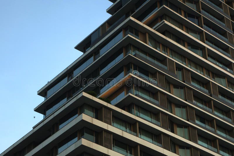 Modern Urban Apartment Building Exterior in Evening Stock Photo - Image ...