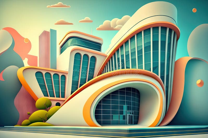 Modern Urban Architectural Building, Abstract Backdrop Design Stock ...