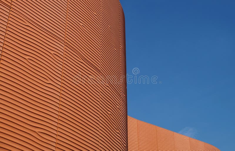 Modern Urban Architecture, Abstract Wave Facade Stock Image - Image of ...
