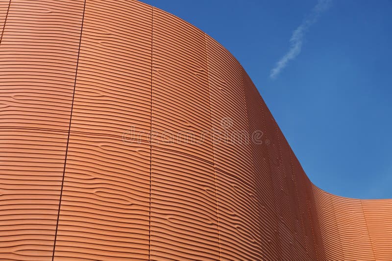 Wave facade building stock photo. Image of detail, city - 96452738