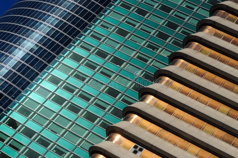 Modern Urban Architecture with Contrasting Glass and Concrete Textures ...