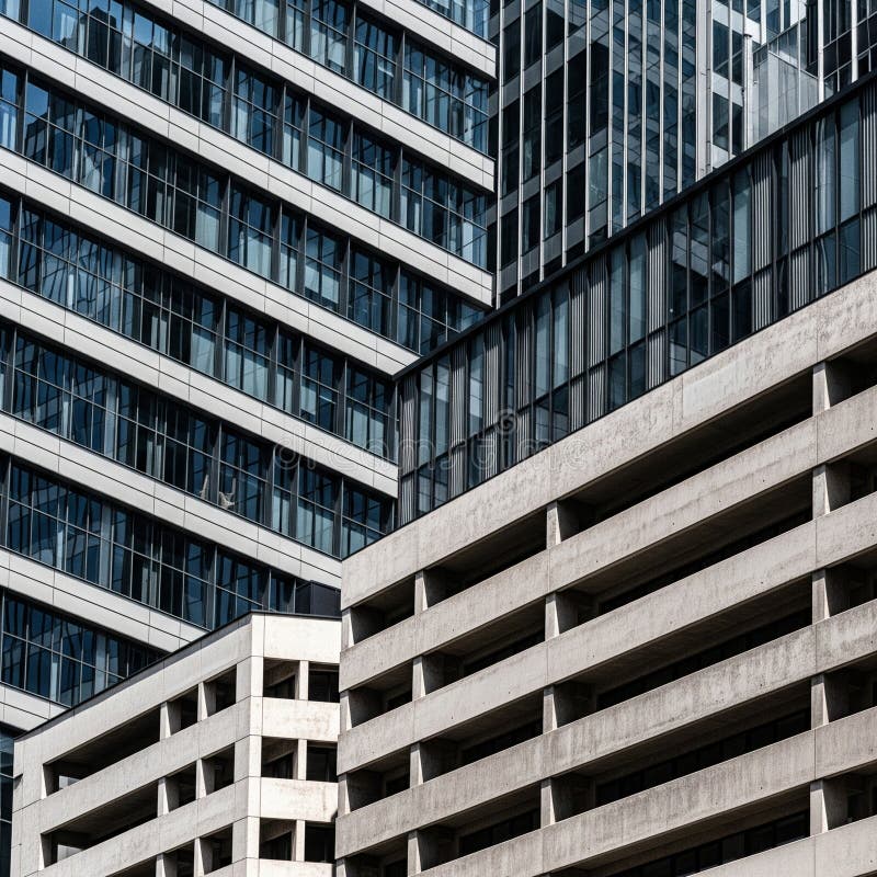 Modern Urban Architecture - Glass and Concrete Building Facades Stock ...