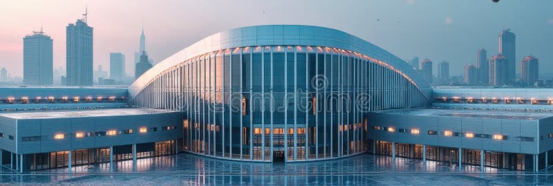 Modern Urban Architecture: Sleek Contemporary Building at Dusk Stock ...