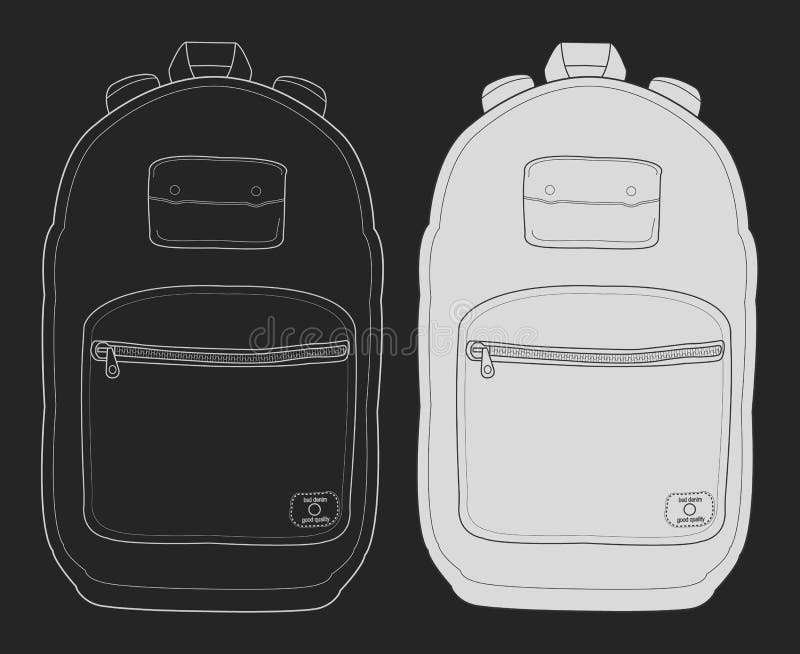 Modern Urban Backpack. Chalk on Blackboard Stock Vector - Illustration ...