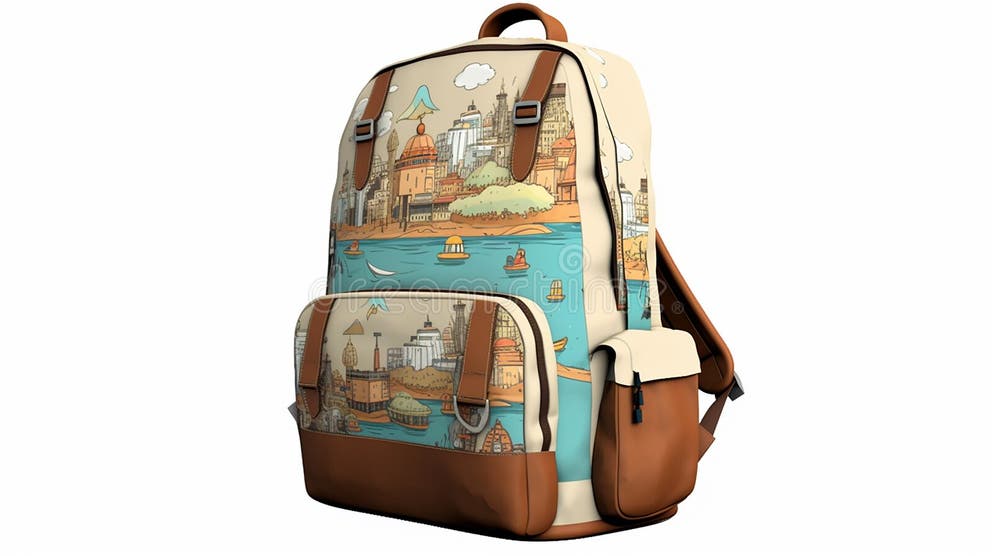 Modern Urban Backpack with an Interesting Design. Stock Photo - Image ...