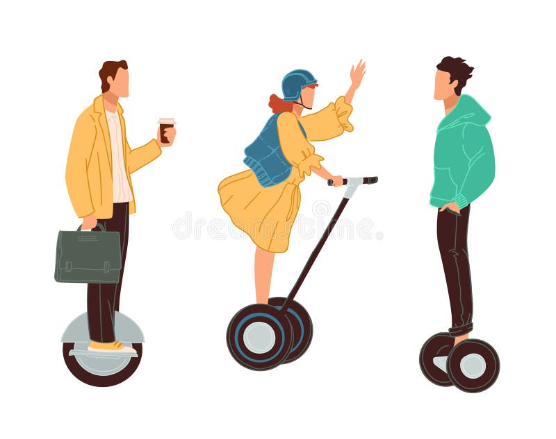 Modern Urban Commuters Vector Set Stock Illustration - Illustration of ...