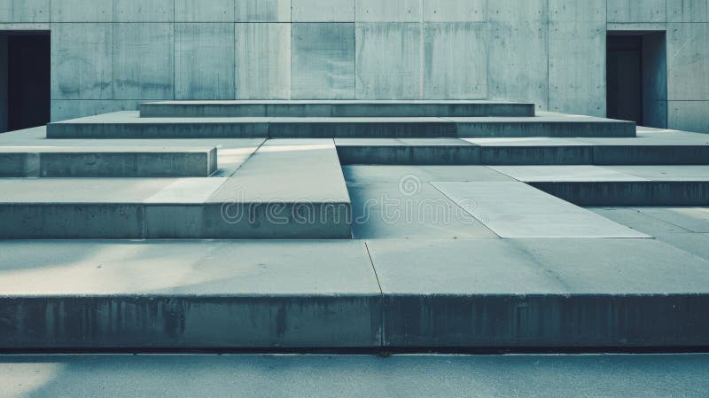 Modern Urban Concrete Steps in Architectural Setting Stock Photo ...