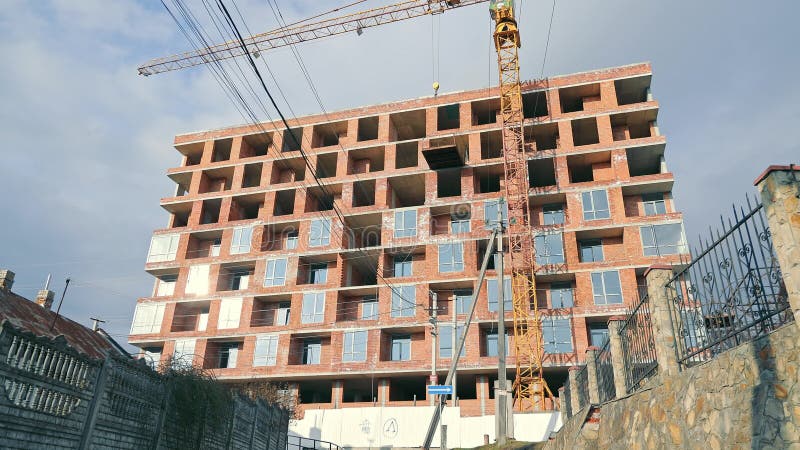 Modern Urban Construction Site Under Development, a Large Multistory ...