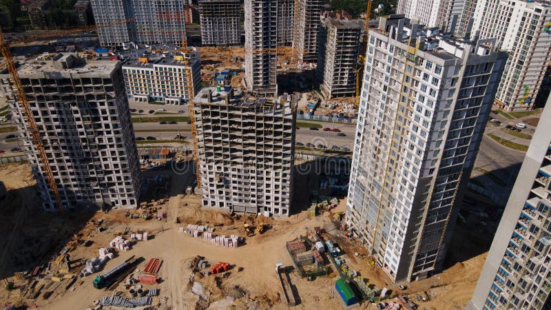 Modern Urban Development. Construction Site with Multi-storey Buildings ...