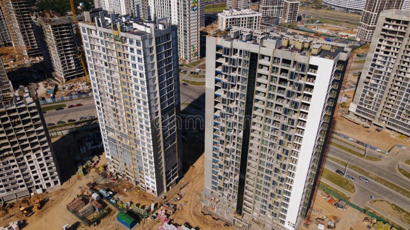 Modern Urban Development. Construction Site with Multi-storey Buildings ...