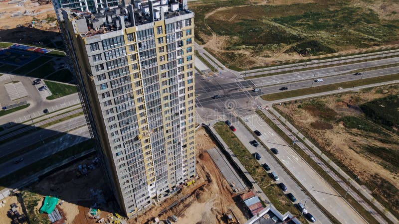 Modern Urban Development. Construction Site with Multi-storey Buildings ...