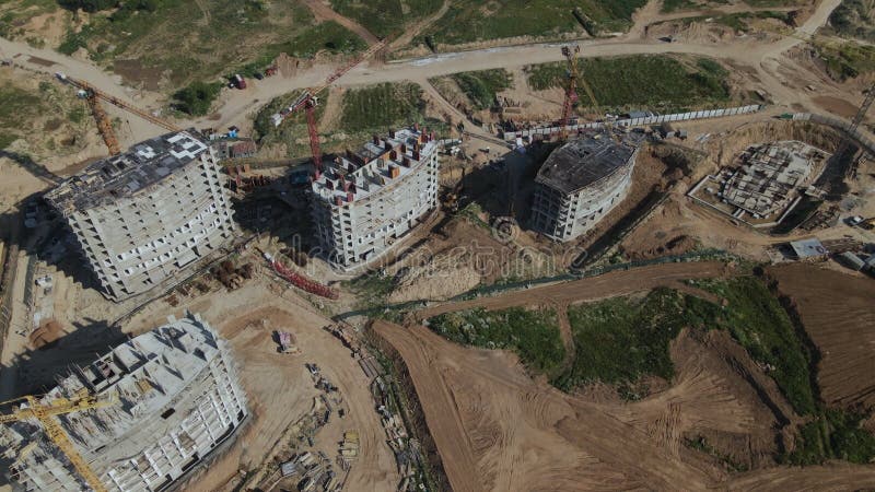 Modern Urban Development. Construction Site with Multi-storey Buildings ...