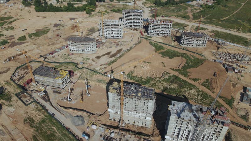 Modern Urban Development. Construction Site with Multi-storey Buildings ...