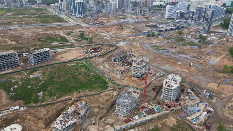 Modern Urban Development. Construction Site with Multi-storey Buildings ...