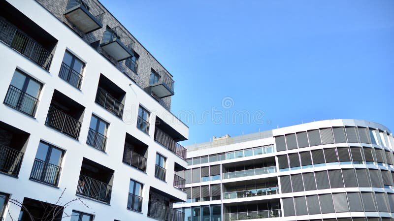 A Residential Building and an Adjacent Office Building. Stock Image ...