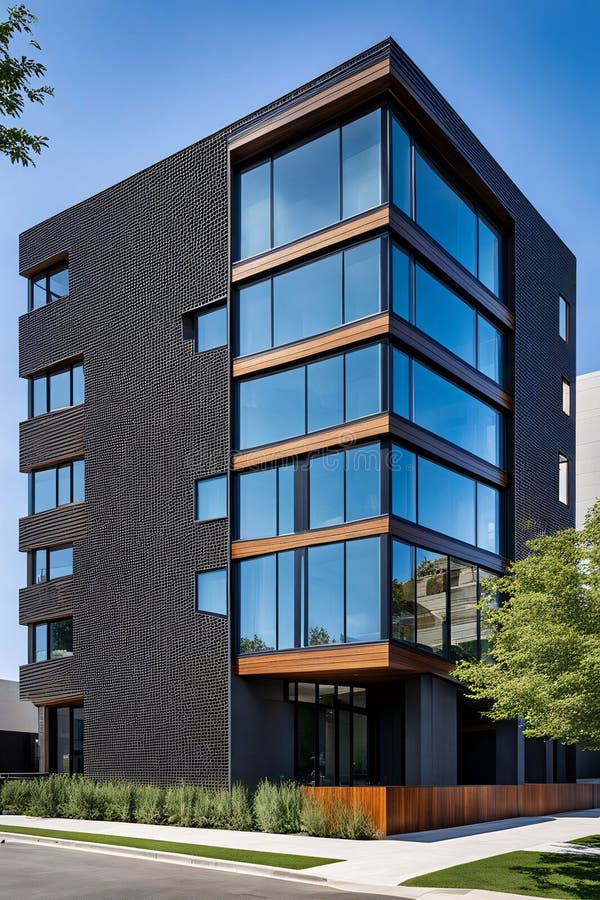 Modern Urban Elegance: a Minimalist Architectural Marvel Stock ...