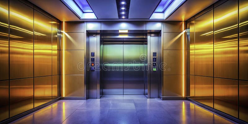 Modern Urban Elevator an Interior Perspective Capturing Architectural ...