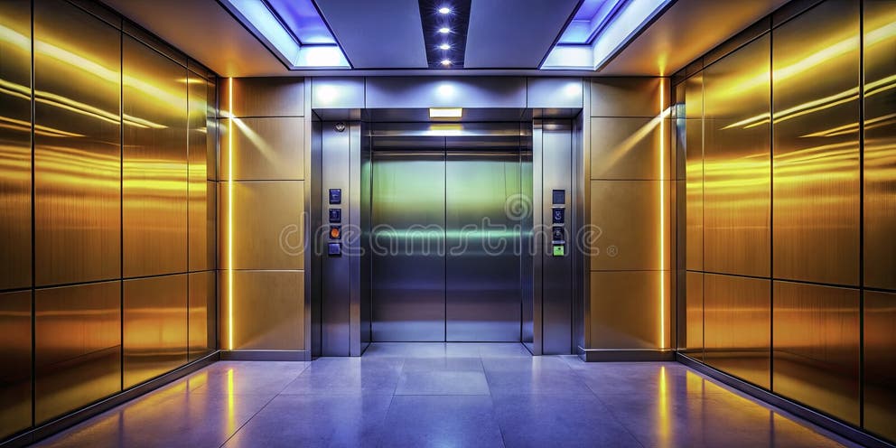 Modern Urban Elevator an Interior Perspective Capturing Architectural ...