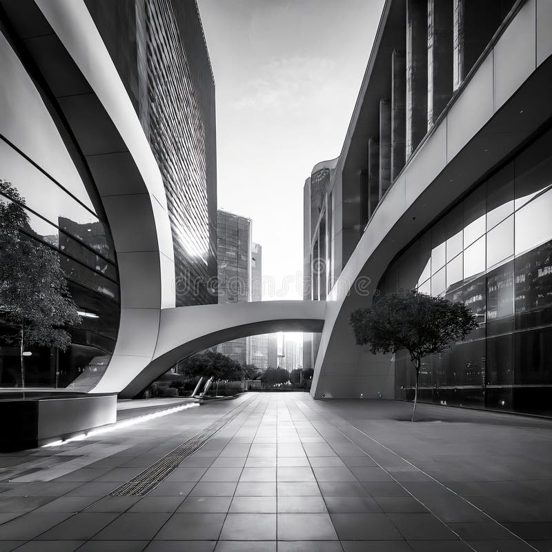 A Modern, Urban Environment with Sleek Architectural Elements Stock ...