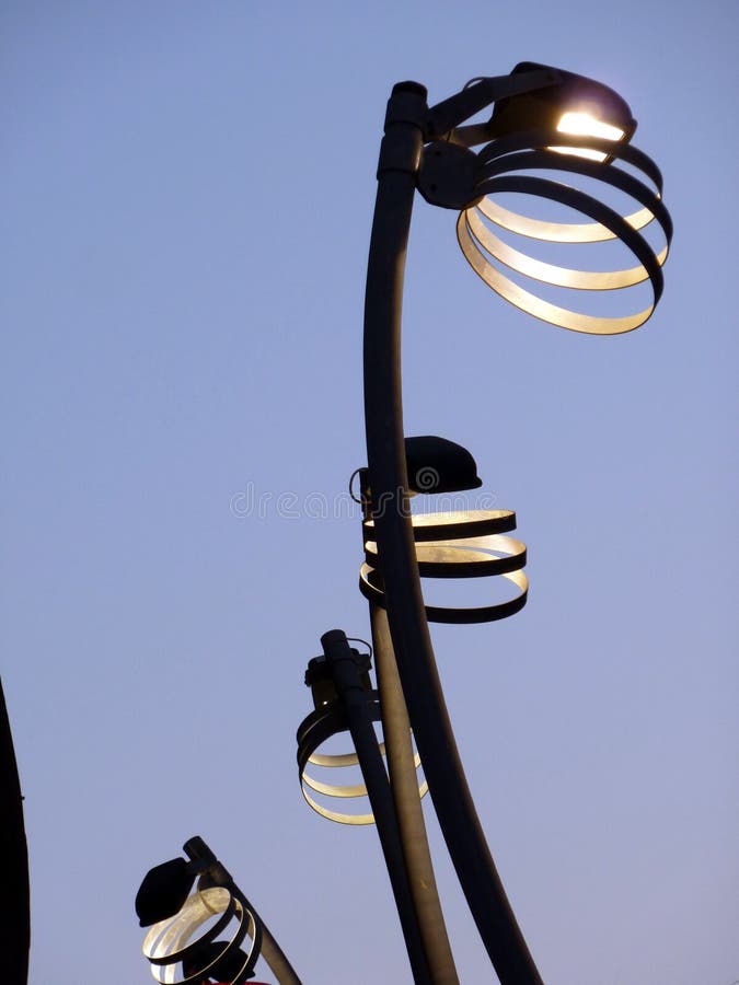 Modern urban lamps stock photo. Image of wallpaper, mist - 15148916