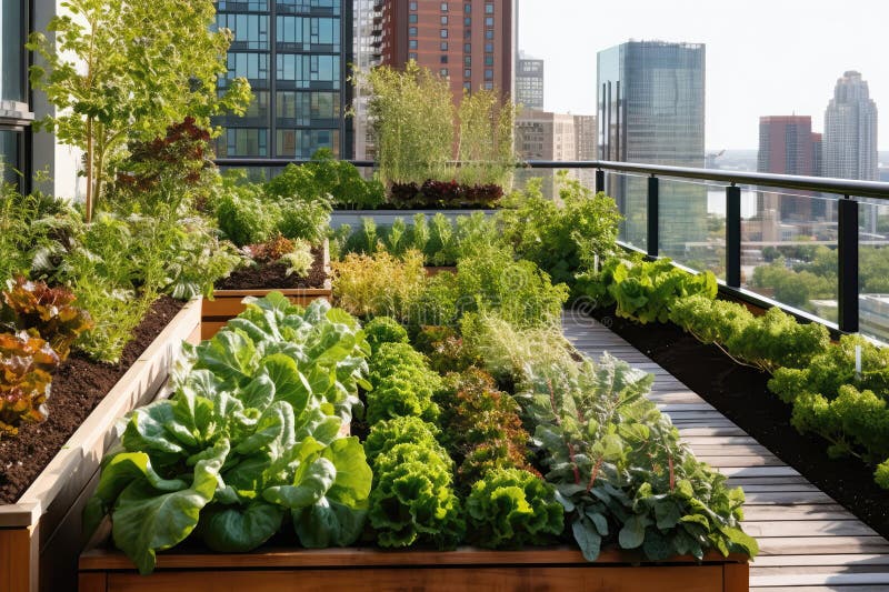 Modern, Urban Rooftop Farm with Raised Beds and Vertical Gardens ...