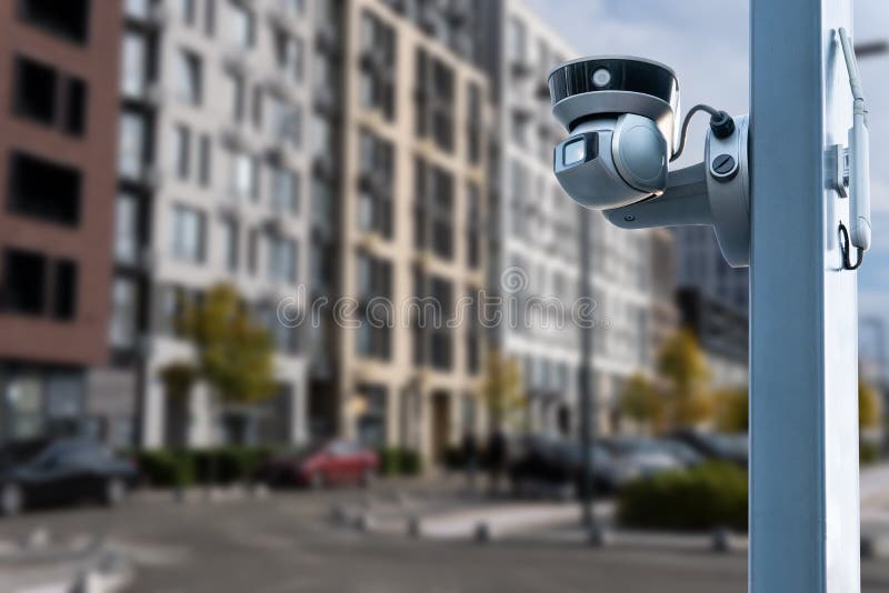 Modern Urban Surveillance Systems. Residential Access Control. Stock ...