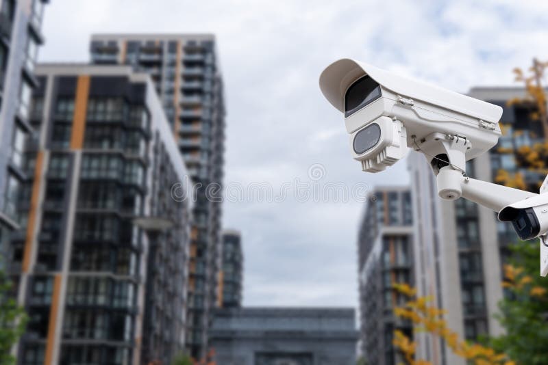 Modern Urban Surveillance Systems. Residential Access Control. Stock ...