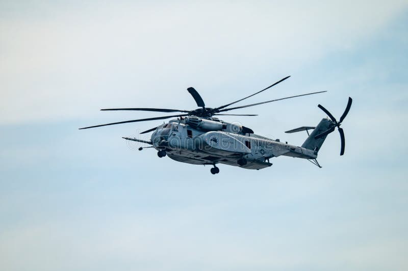 Modern US Navy Helicopter Flying in the Air Editorial Stock Image ...